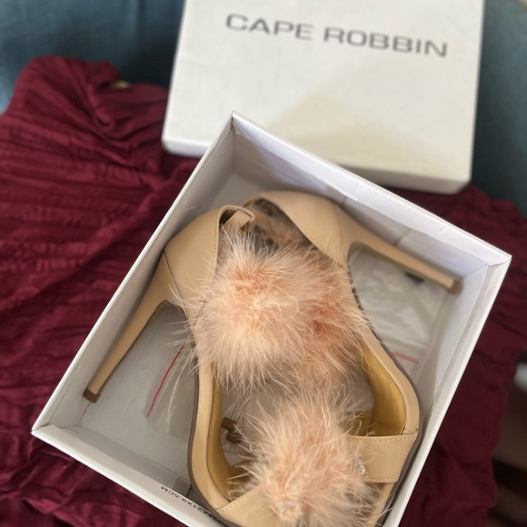 Cape Robbin | Shoes | Cape Robbin Nude Heels With Fluffy Accent | Poshmark